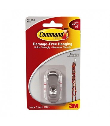 3M Command Small Timeless Hook - Brushed Nickel - Hardware Specialist