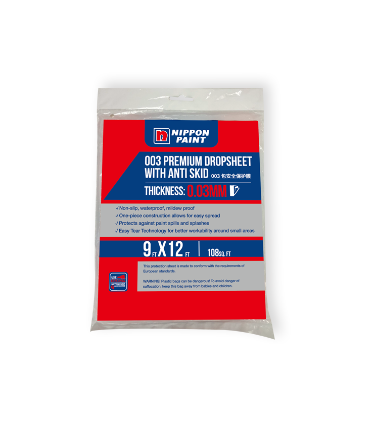 Nippon Plastic Drop Cloth 9Ft x 12Ft (0.03mm Thickness)