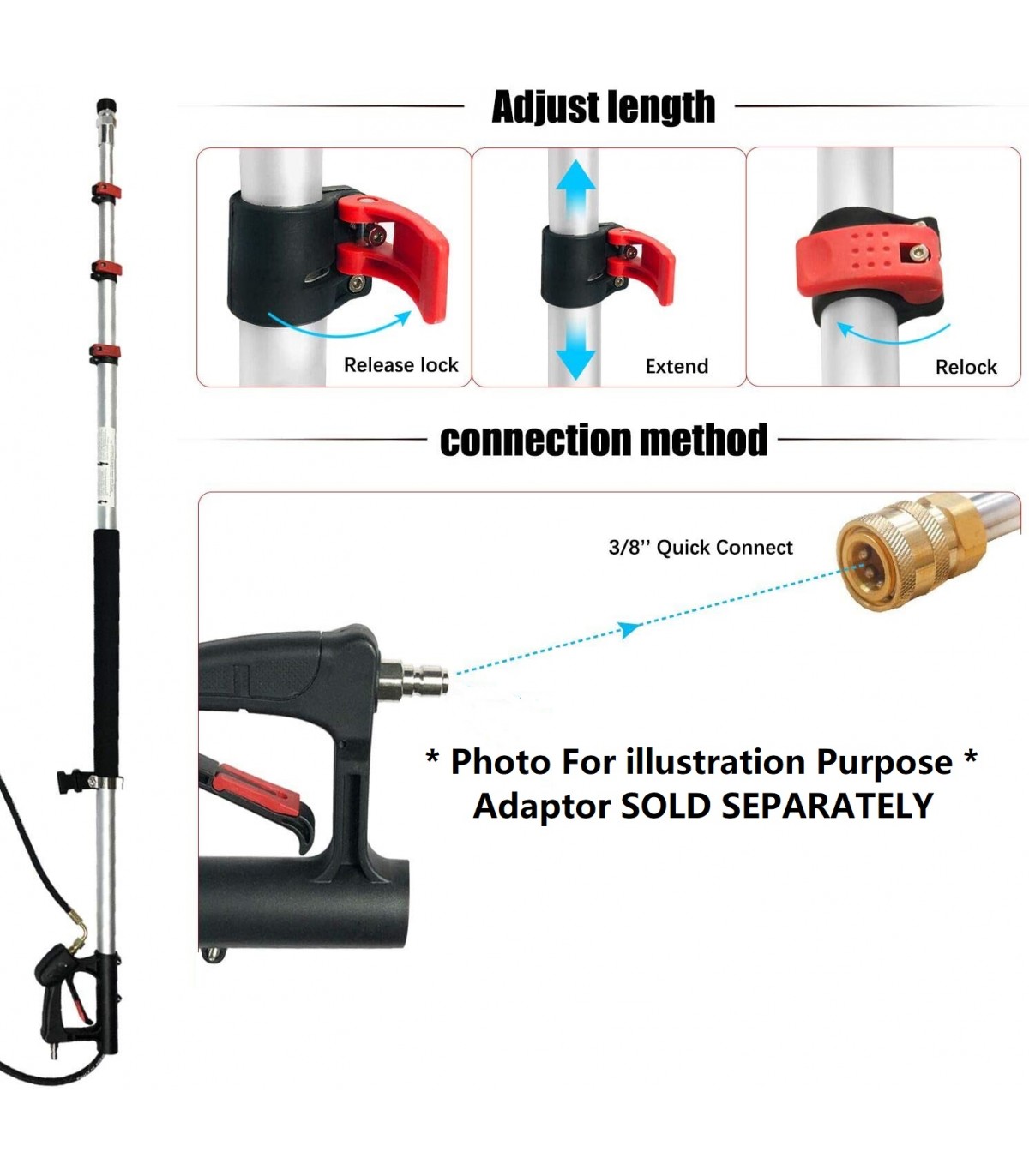 Hardware Specialist Telescopic Extension Lance For Pressure Washer ...