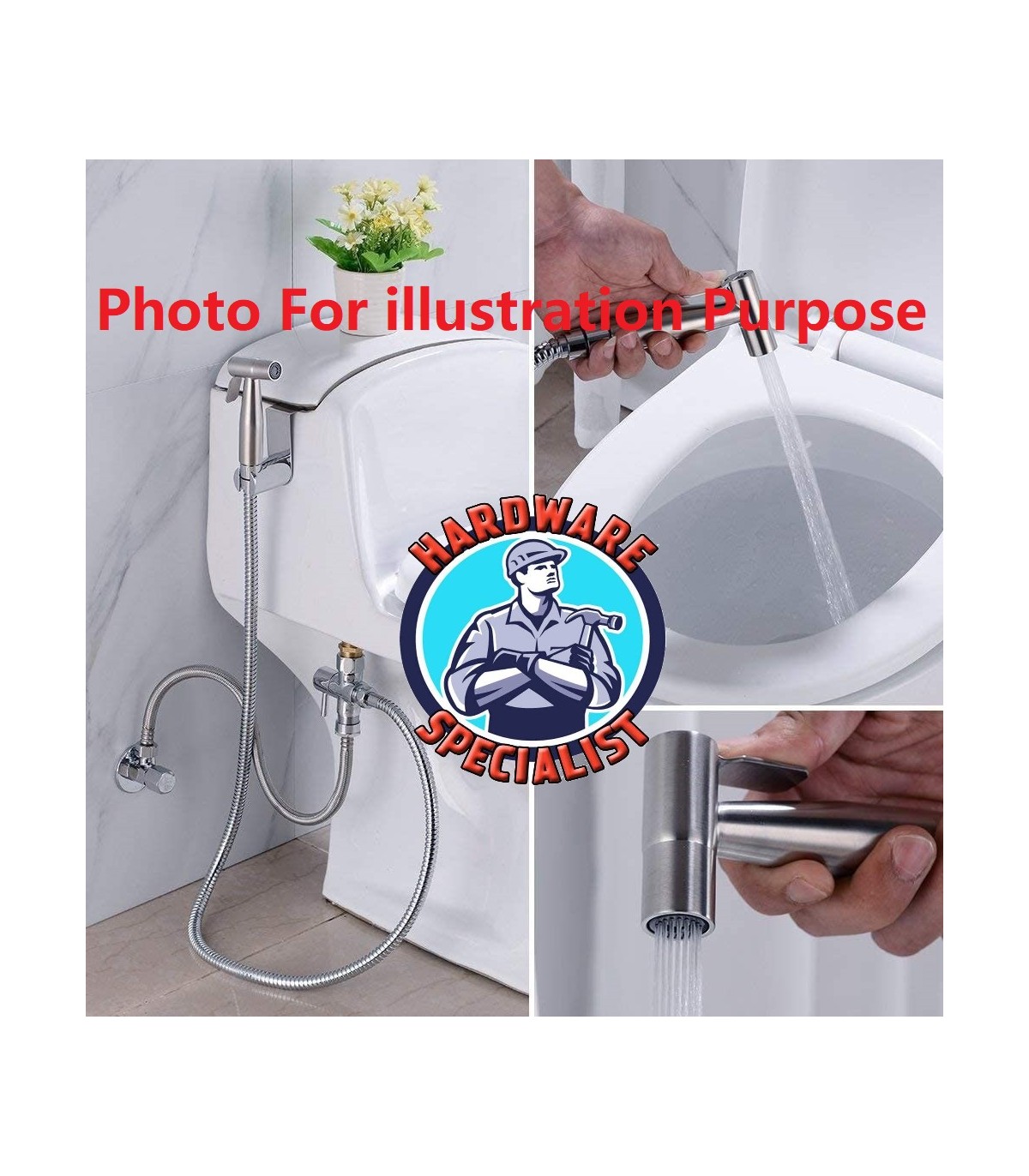 Hardware Specialist Stainless Steel Handheld Bidet Sprayer Set