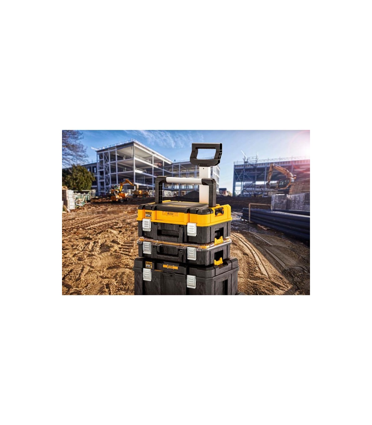 DeWalt TSTAK IP54 Organiser Top Shallow Plastic Tool Box - Hardware ...