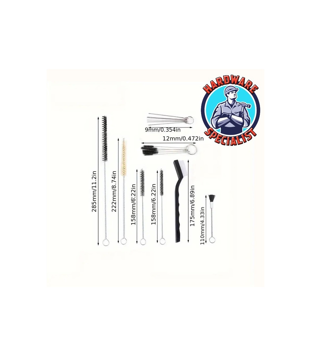 Nylon Mini Brushes & Needle Metal Tube Cleaning Brush Spray Gun ...