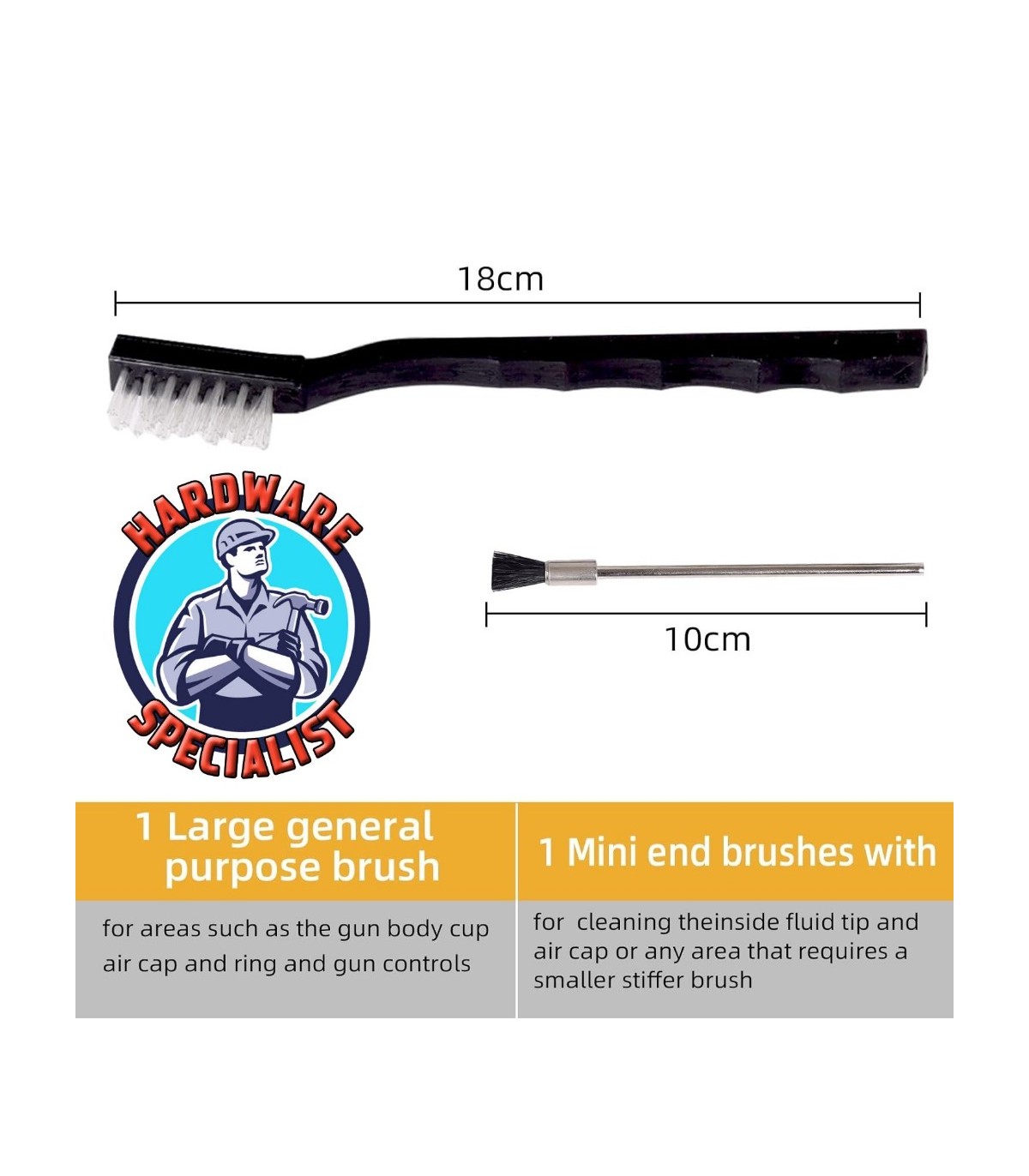 Nylon Mini Brushes & Needle Metal Tube Cleaning Brush Spray Gun ...