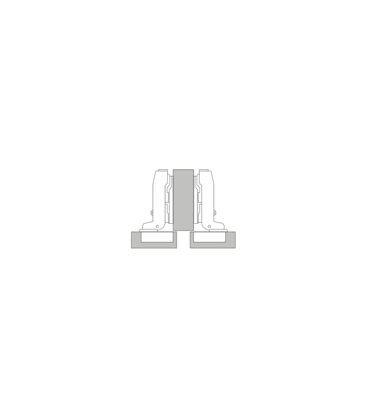 ecoWare 26mm Diameter Air Pressure Mini Conceal Hinge - 2 Hole