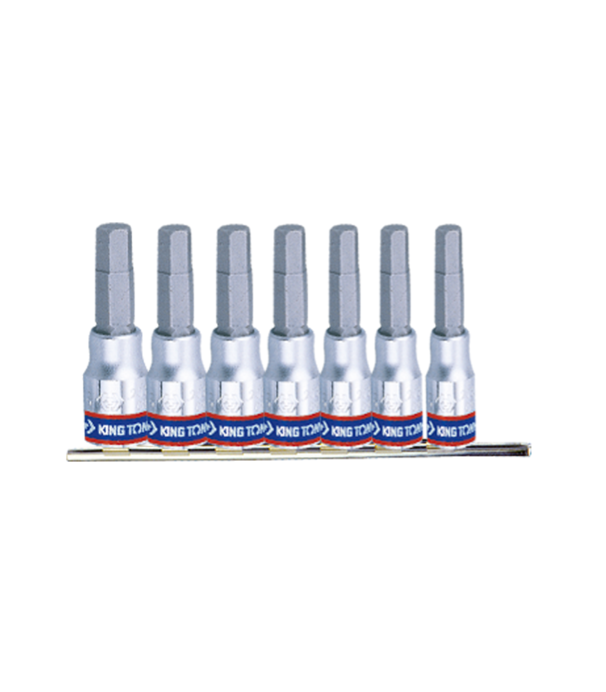 King Tony 2127PR 1/4" Dr Hexagon Head Bit Socket Set 7pcs - 7 Pieces