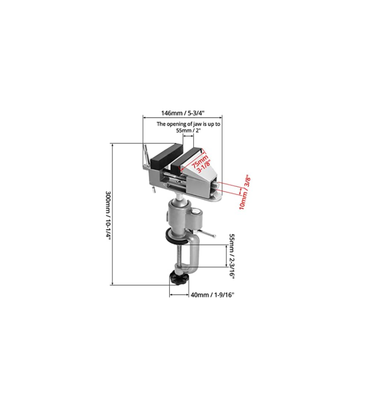 Hardware Specialist 3 Inch Portable Woodworking Universal Vice Clamp ...