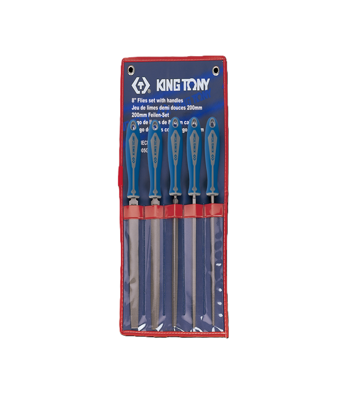 King Tony 1005GQ 8 inch Second Cut File Set with Handles - 5 Pieces ...