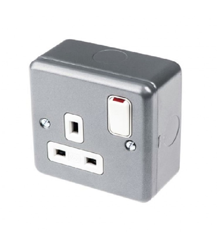 MK K2977ALM Metal Clad Plus 1 Gang DP 13A Switched Socket Outlet ...