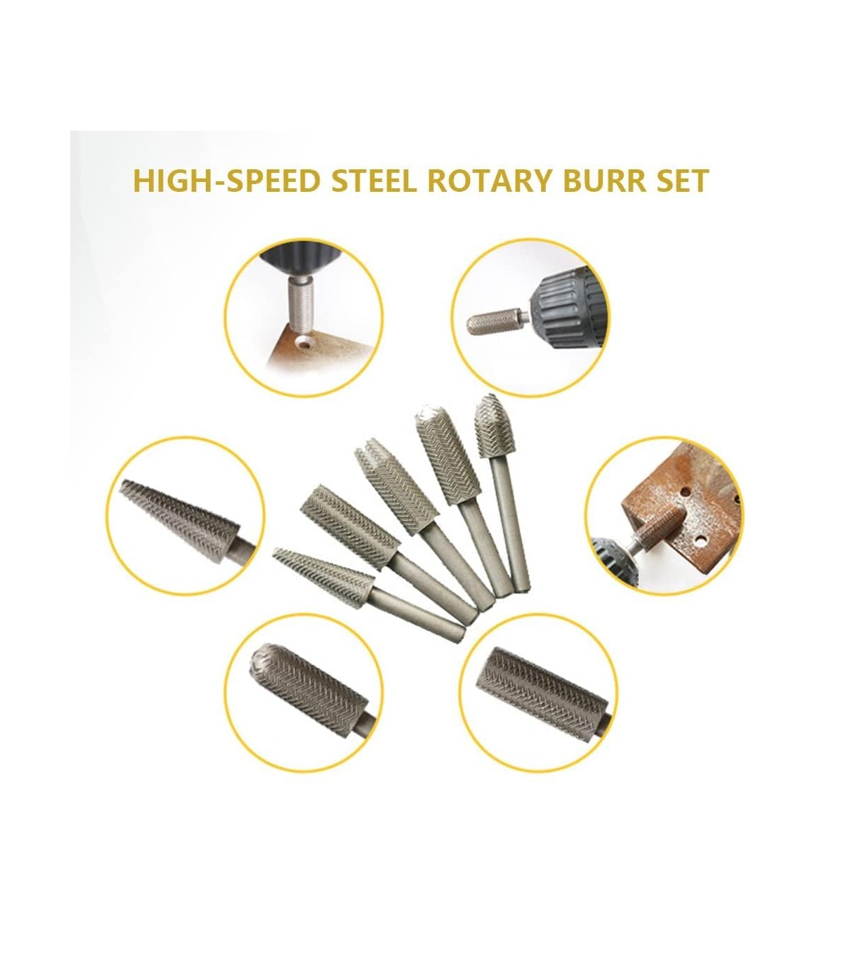 Hardware Specialist High Speed Steel 6mm Rotary File - 5 Piece ...
