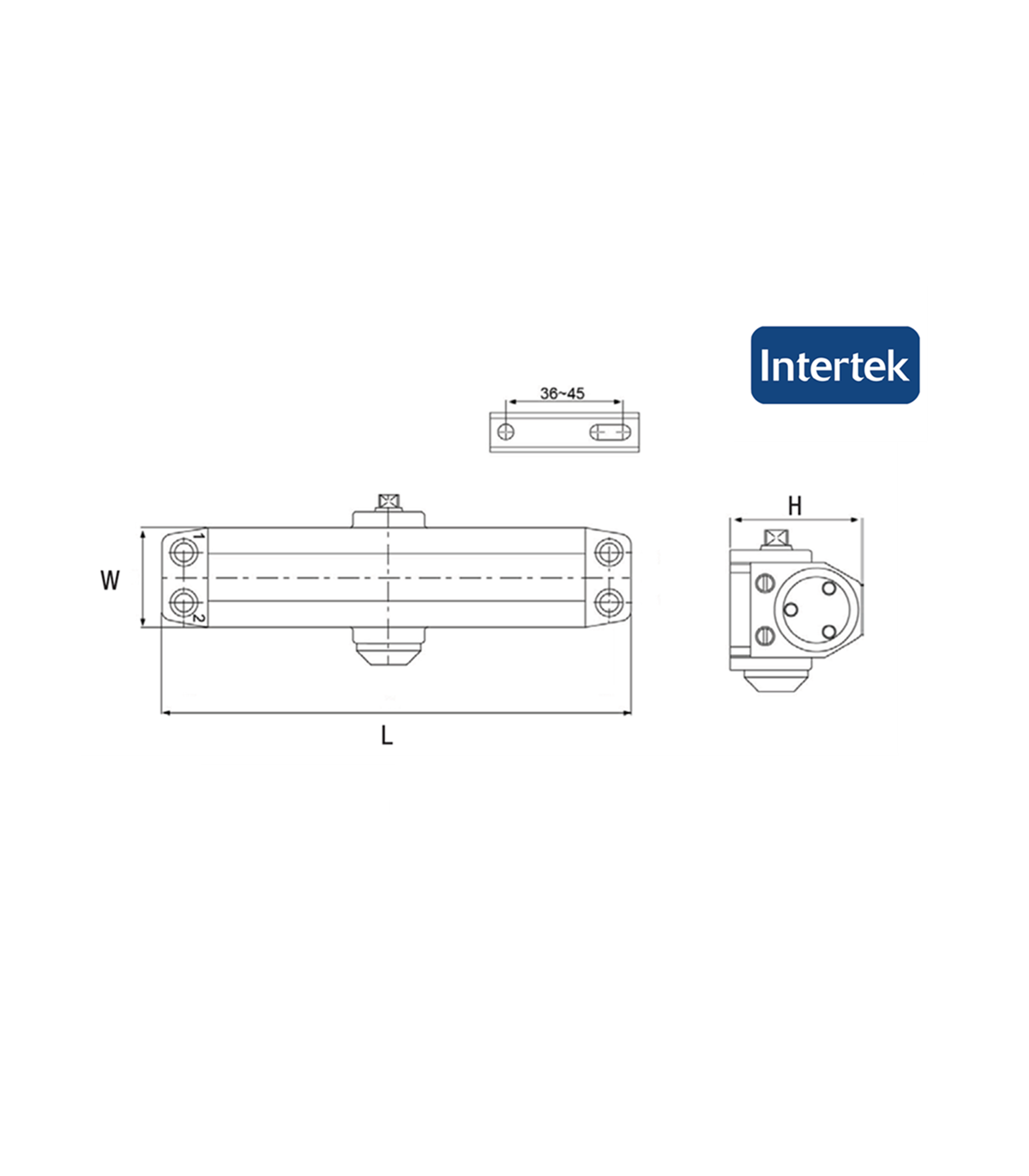 Ecoware D052H 180 degree Angle Hold Open Aluminum Door Closer - Silver ...