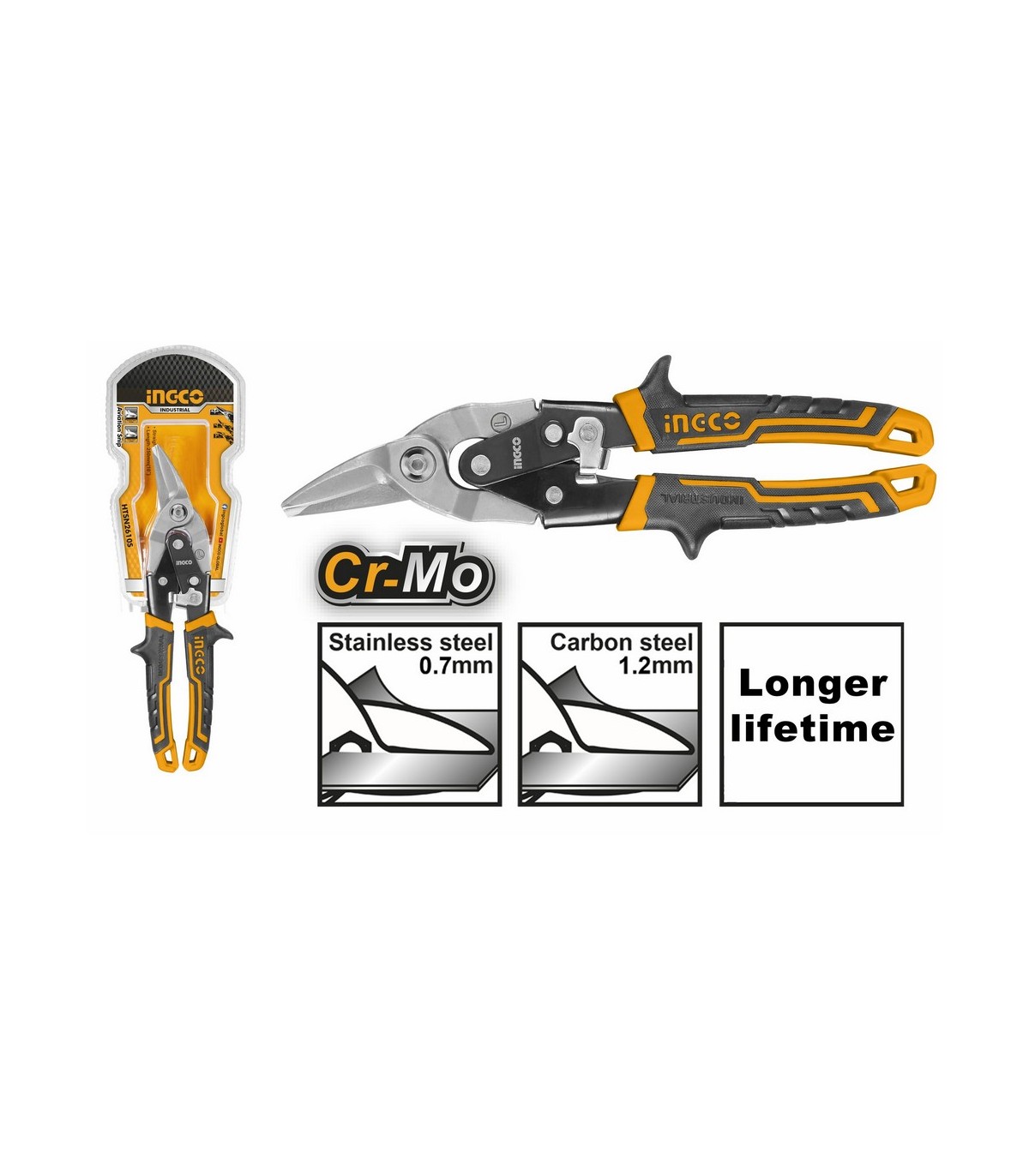 Ingco HTSN2610R 10 Inch Durable Right Cutting Tool Aviation Snip ...