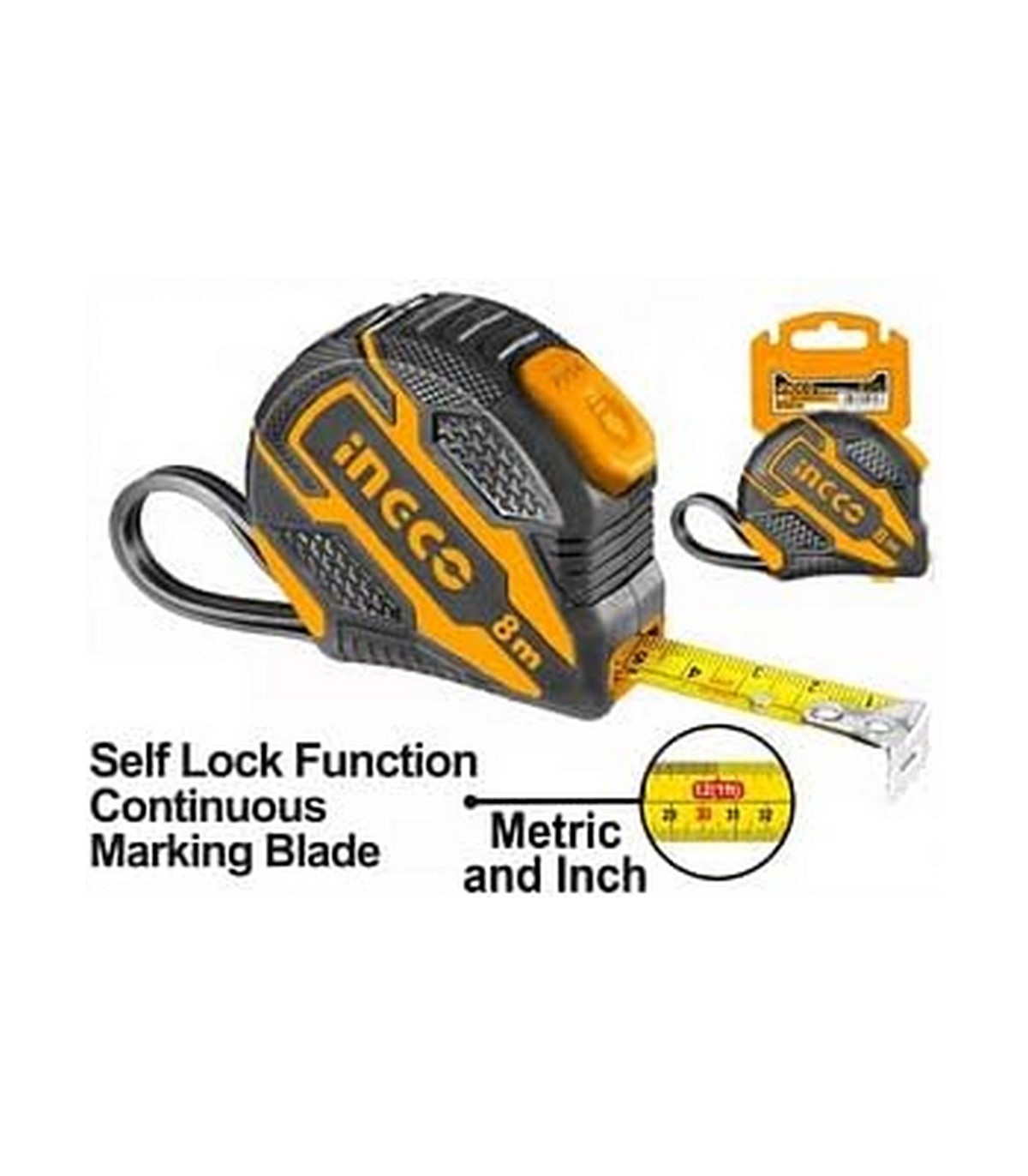Ingco HSMT08825 25mm Blade Steel Construction Measuring Tape - Hardware ...