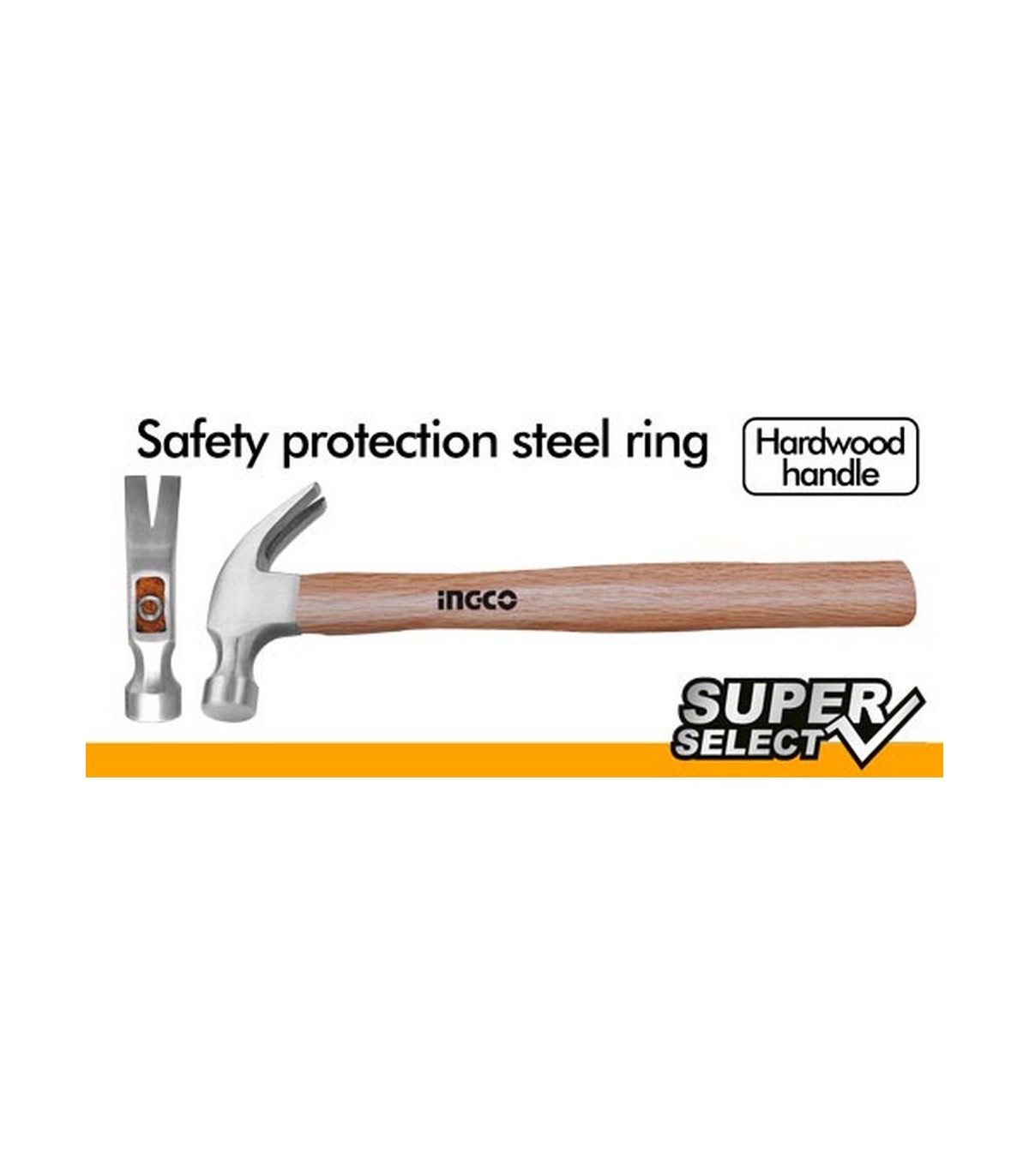 Ingco HCH0416 16oz Fiberglass Handle Head Claw Hammer - Hardware Specialist