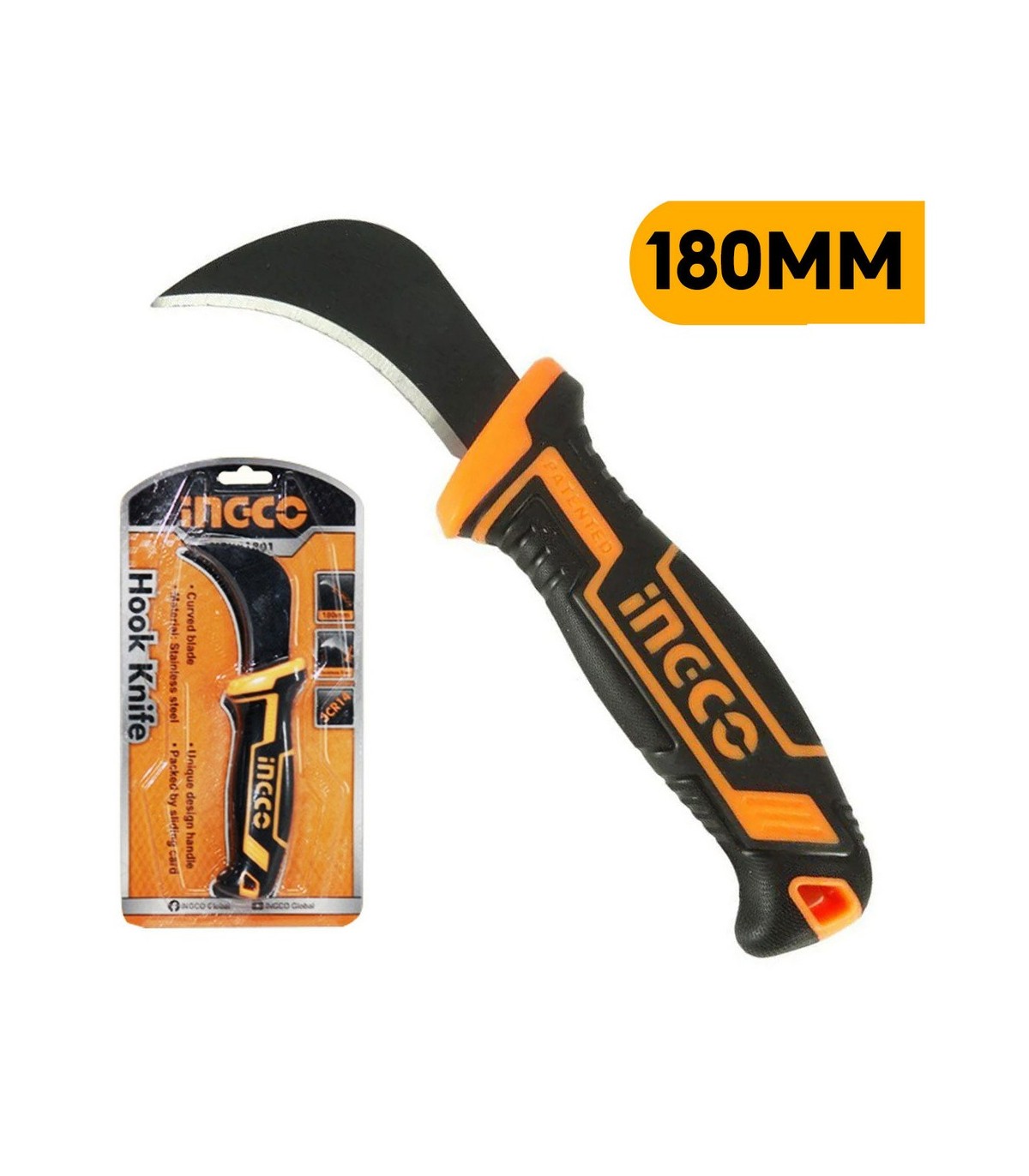 Ingco HPK81801 180mm Sharp Hook Edge Hook Knife - Hardware Specialist