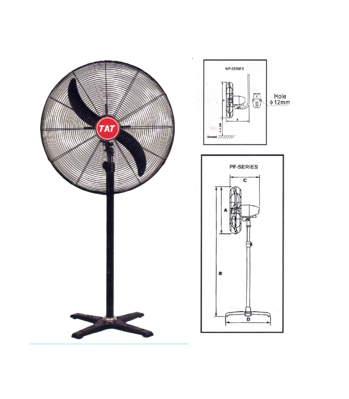 TAT 24"PF Heavy Duty 24 inch Aluminium Blade Pedestal Fan - Hardware ...