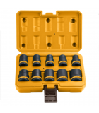 Ingco HKISSD12101 1/2 inch Drive Cr-Mo Impact Socket Set - 10 Pieces ...