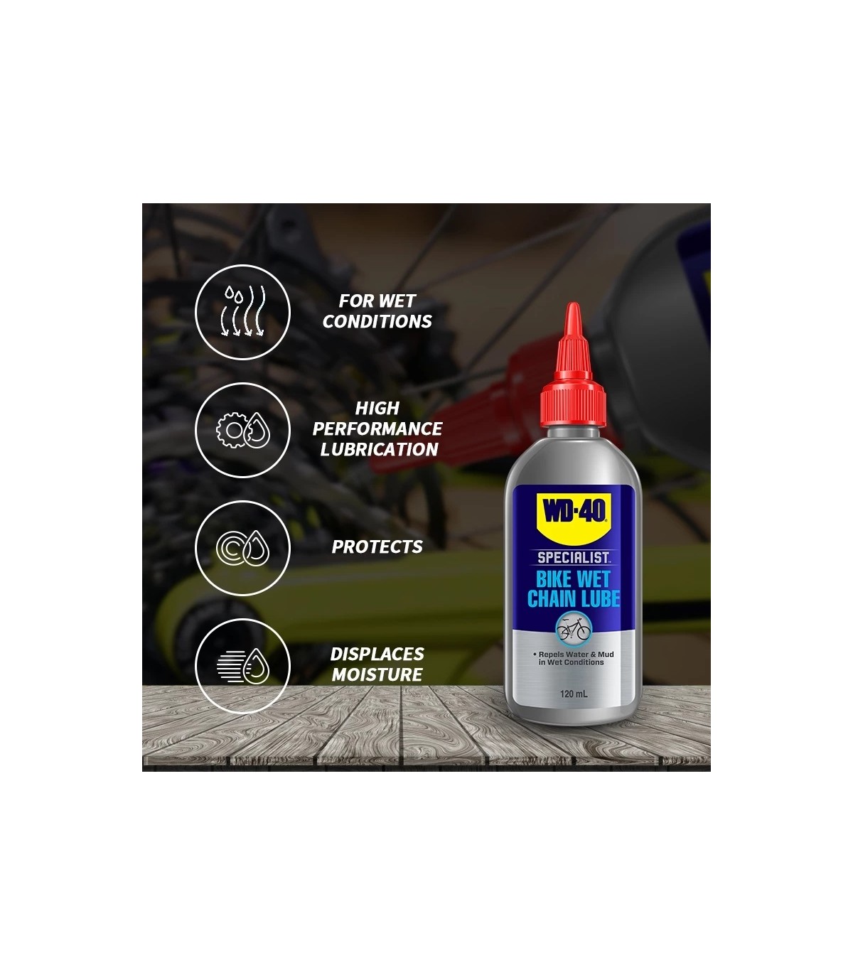 WD40 Specialist Bike Wet Chain Lubricant 120ml