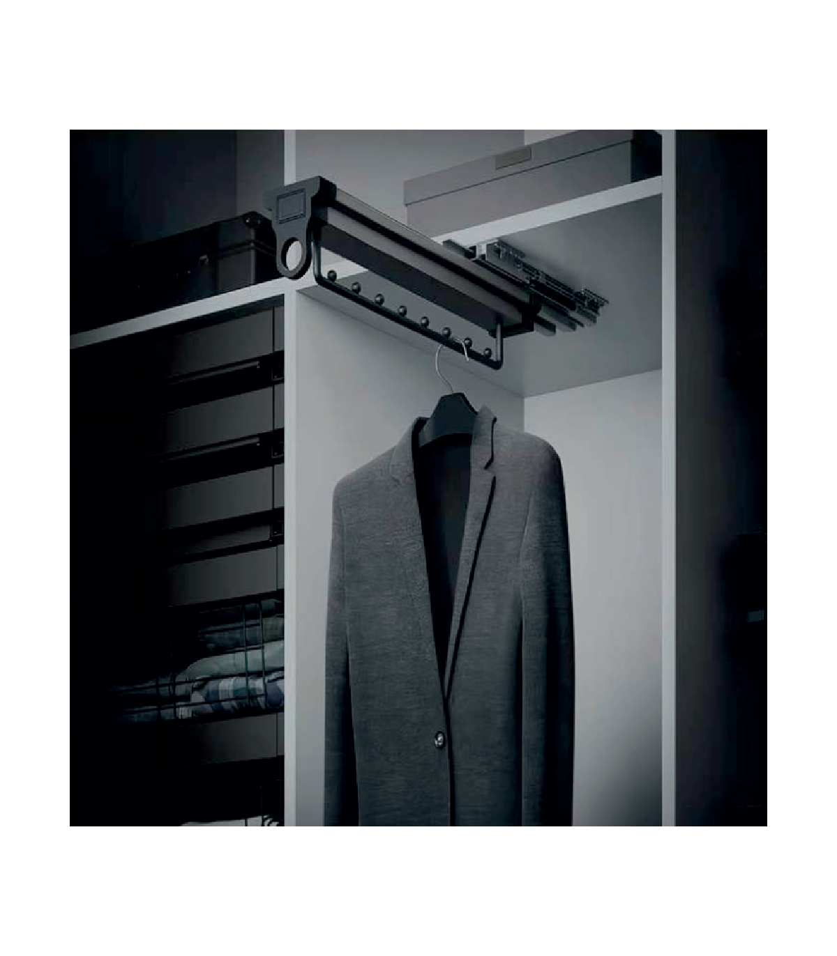 Moco MCW110 Pull-Out Hanging Clothes Rack - Grey - Hardware Specialist