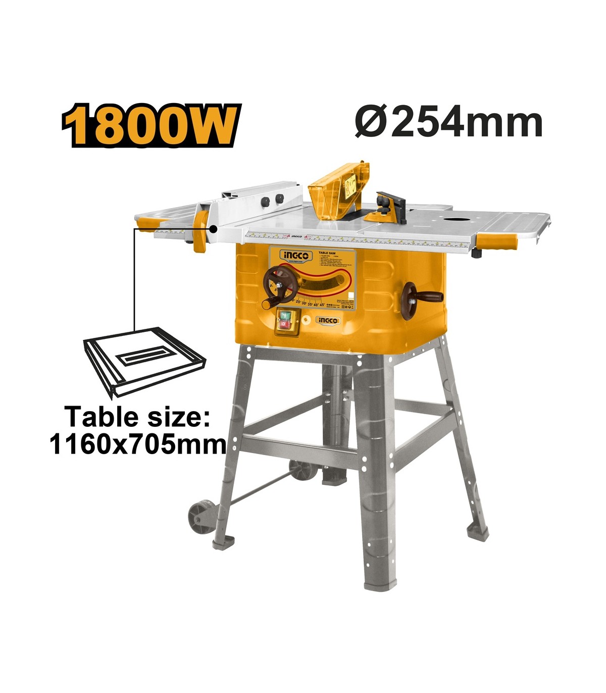 Ingco TS180028 1800W Table Saw with Foldable Stand – Hardware Specialist