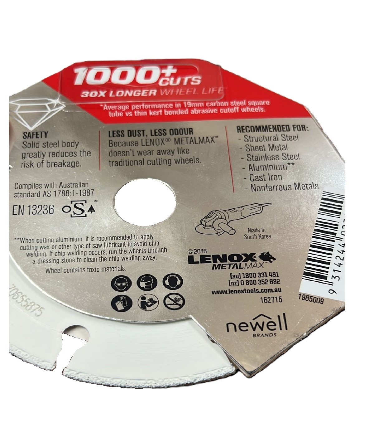 Lenox 1985009 Metal Max 100 x 16 x 1.3mm Diamond Blade - Hardware ...