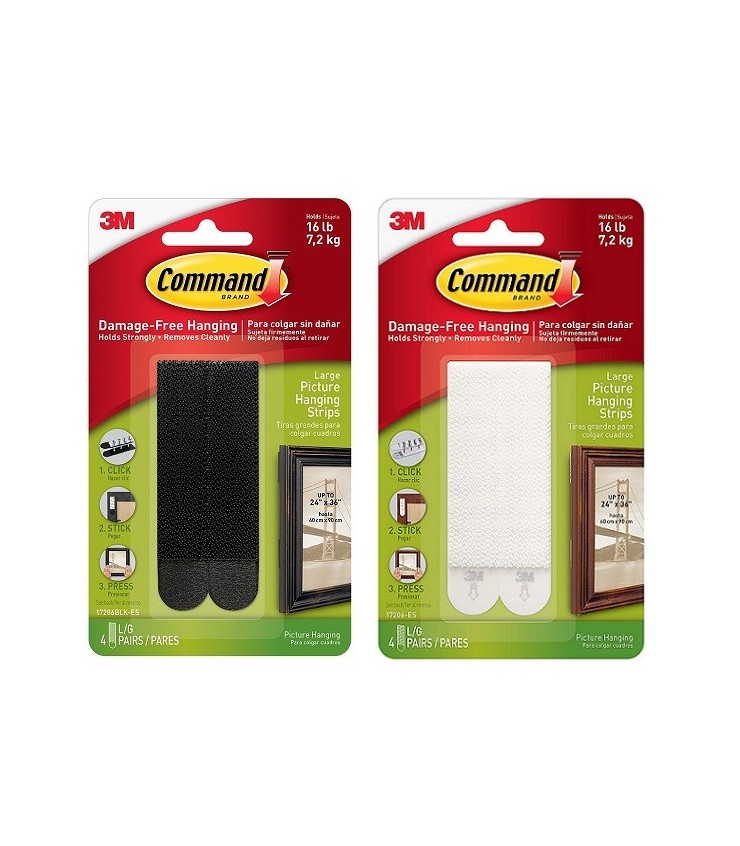 3M Command Large Picture Hanging Strips - Black/White - Hardware Specialist